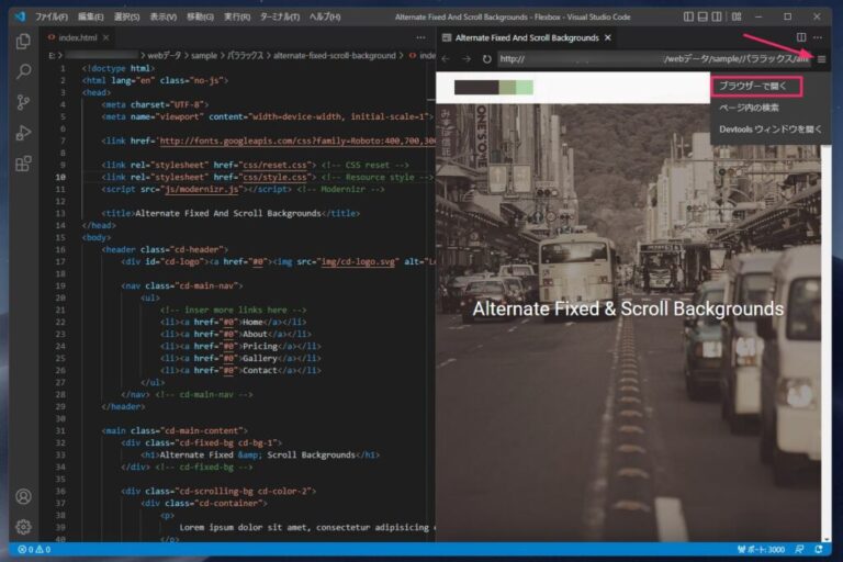 Visual Studio Code で簡単にブラウザ表示プレビューさせる方法（拡張機能を利用） | Tanweb