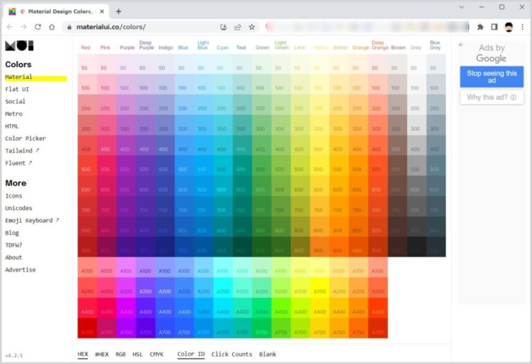 フラットカラー配色見本を探すのにおすすめなサイト（HEX・RGB コードを取得） | Tanweb
